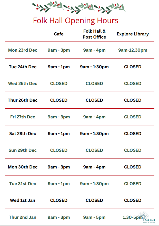 times – New Earswick Folk Hall